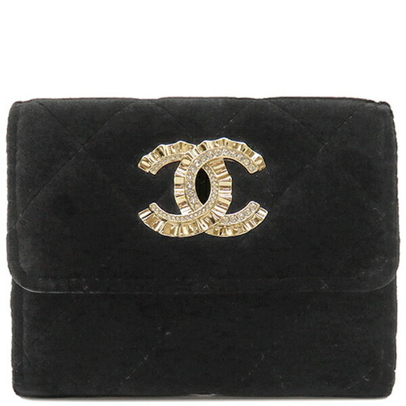 CHANEL | Bags | Chanel Coin Case Matelasse Velor Black Card | Poshmark